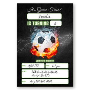 LoaHak Football Birthday Invitation, Soccer Birthday Invitation Digital, Football Birthday Party, Happy Birthday Party Invitations For Kids, Birthday Invitations. (043)