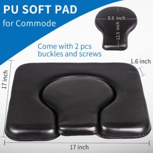 MINIVON PU Commode Seat Cushion, Padded Cushion for Bedside Commode Chair, C Shape Soft Pad Cover Commodes, Shower Wheelchair, Commode Cushion for Elderly