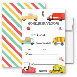 loahak transportation birthday invitations, transportation birthday invitation, transportation theme birthday party invitation cards. (047)