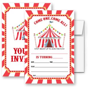 carnival circus birthday party invitations card for kids, carnival circus party, circus birthday invitation. (061)carnival circus birthday party invitations card for kids, carnival circus party,