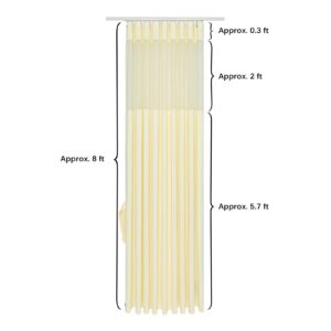 ABBRIGE Hospital Curtain Hanging Privacy Room Divider for Room Separation - Medical Fire Flame Retardant Cubicle Curtains (1 Panel, Beige, 9x8ft)