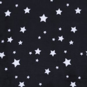 mook fabrics fleece flannel star, black cut by the yard