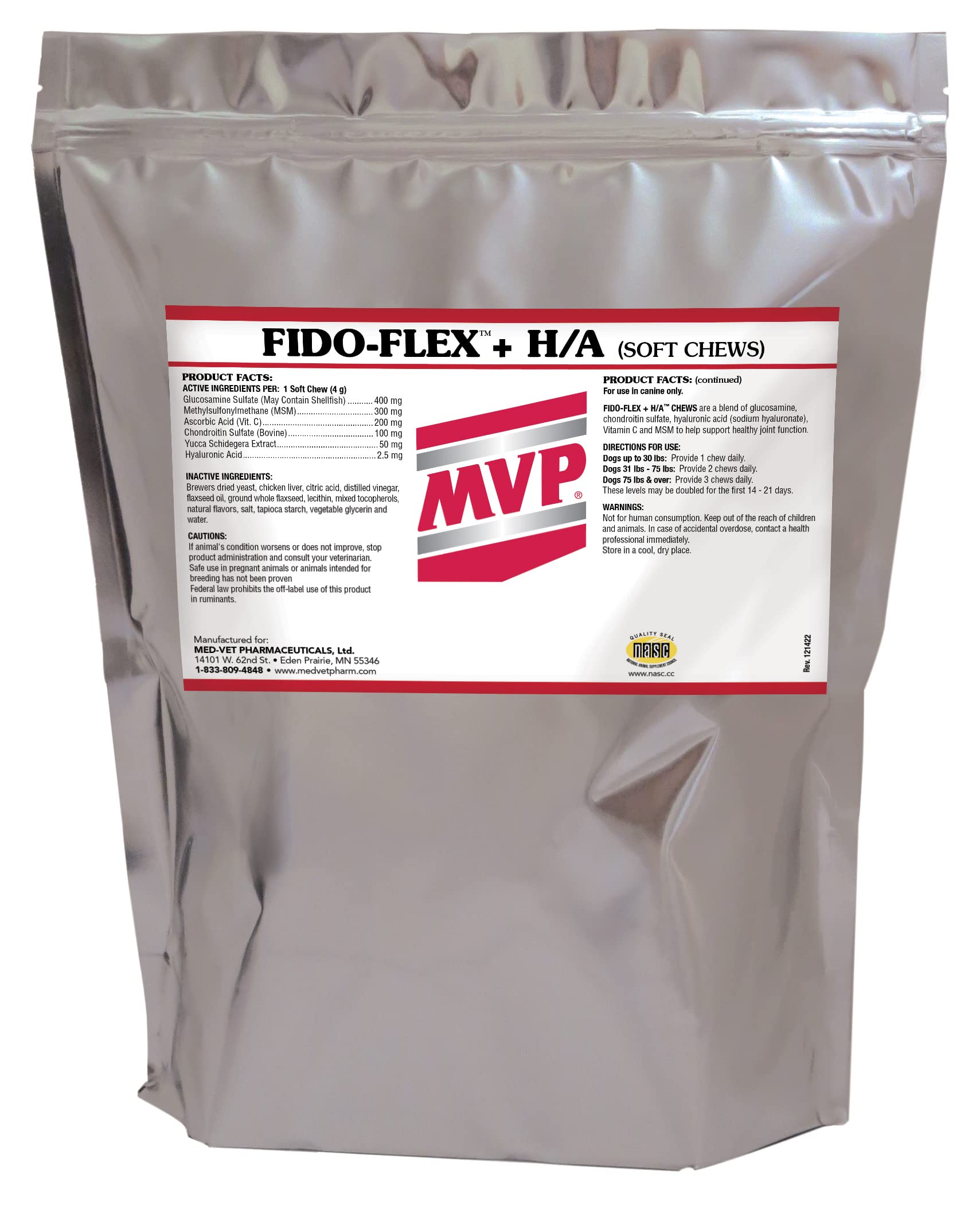 MVP Fido-Flex H/A Soft Chews to Support Comfort, Healthy Joints, and Mobility Through All The Stages of a Dog’s Life. (360 ct)