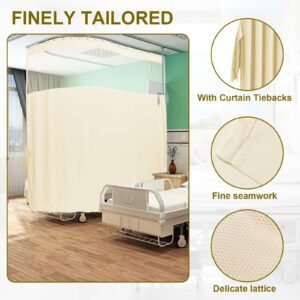 ABBRIGE Hospital Curtain Hanging Privacy Room Divider for Room Separation - Medical Fire Flame Retardant Cubicle Curtains (1 Panel, Beige, 9x8ft)