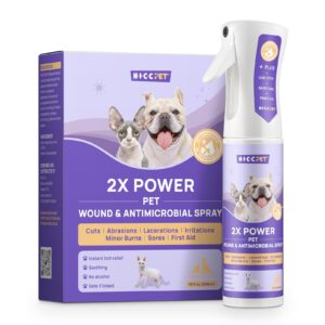 hicc pet itch relief spray & hot spot treatment for dogs cats - rapidly alleviate dry itchy skin, skin allergies, scratching, excessive licking, 2x strength formula, safe for all animals 10 fl oz