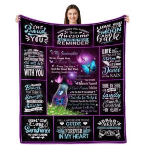 rqhoqci goddaughter gifts from godmother, goddaughter blanket from godmother, god daughter gifts, christmas birthday gifts for goddaughter, gifts for god daughter throw blanket 50"x60"