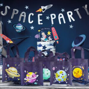 BANBALLON 20 PCS Outer Space Party Favor Bags Space Gift Bags Treat Gift Bags for Kids Galactic Solar System Birthday Party Outer Space Theme Party Baby Shower Goodie Bags Supplies (Space 01)