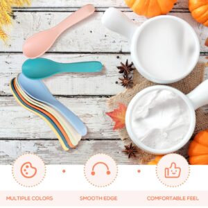 HMDZMR 8 Pcs Wheat Straw Spoon set, Unbreakable Soup Spoons, 6 Inches Ramen Spoons Portable Small Spoons Cereal Dinner Spoons for Kid and Adult (8 colors)