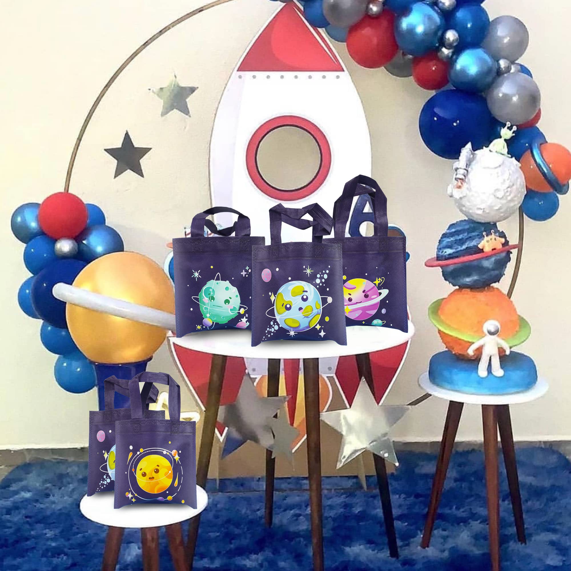 BANBALLON 20 PCS Outer Space Party Favor Bags Space Gift Bags Treat Gift Bags for Kids Galactic Solar System Birthday Party Outer Space Theme Party Baby Shower Goodie Bags Supplies (Space 01)