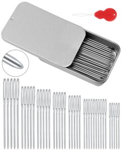 fiveizero 80/40 pcs large-eye blunt needles,8 sizes stainless steel yarn knitting needles,sewing needles,crafting knitting weaving stringing needleswith threaders for finishing off crochet projects cj