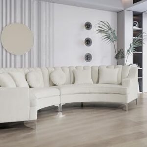 Legend Vansen Curved Sectional for Living Room Velvet Symmetrical Modular Sectional Sofa Couch