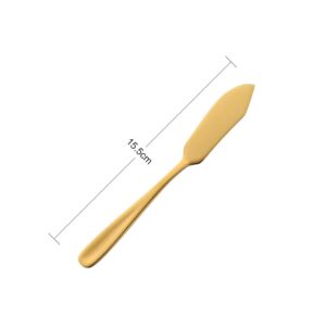 Buyer Star Stainless Steel Butter Cheese Spreader Knife, Gold Breakfast Butter Dessert Knives Set of 12, Kitchen Slicer Sandwich Spreader for butter dish