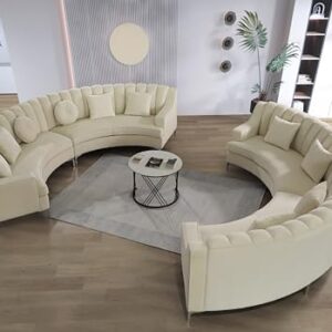 Legend Vansen Curved Sectional for Living Room Velvet Symmetrical Modular Sectional Sofa Couch