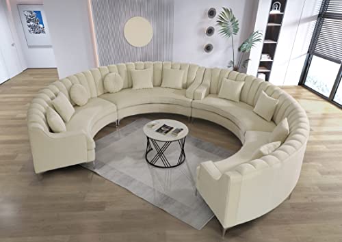 Legend Vansen Curved Sectional for Living Room Velvet Symmetrical Modular Sectional Sofa Couch