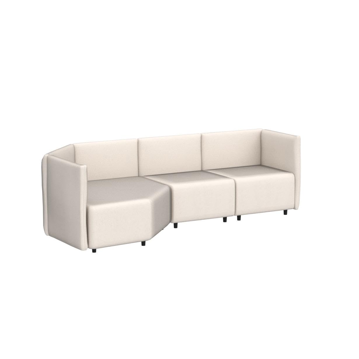 BALUS 128.3''W Curved Beige Sectional Sofa Couch for Living Room, Free Combination Modular Sofa with Adjustable Armrest and Backrest, Modern Upholstered Velvet 4 Seater Couches for Home Office