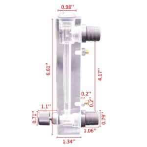 YXQ Water Liquid Flow Meter 0.05-0.5GPM 0.2-2LMP 1/2 Inch PT Thread Knob Panel Type Flowmeter