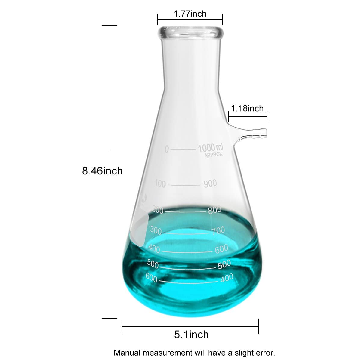 Buchner Funnel Filter Flask Set with 1000ml Filter Bottle and 80mm Buchner Ceramic Funnel Which Used in Laboratory