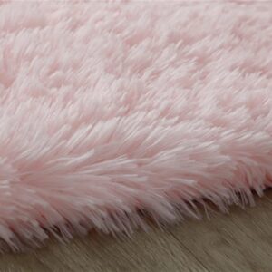 Reyox Fluffy Soft Oval Area Rug, Plush Shaggy Carpet for for Living Room Bedroom Home Décor Orange 2.0 x 3.0 Feet