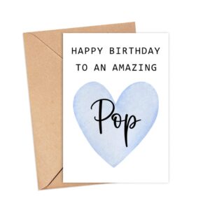 TunlaStore Happy Birthday To An Amazing Pop Card - Cute Birthday Card For Pop - Greeting Card - Amazing Pop Card - Pop Birthday Gift - Best Pop Birthday Card - Gift Idea Happy Birthday