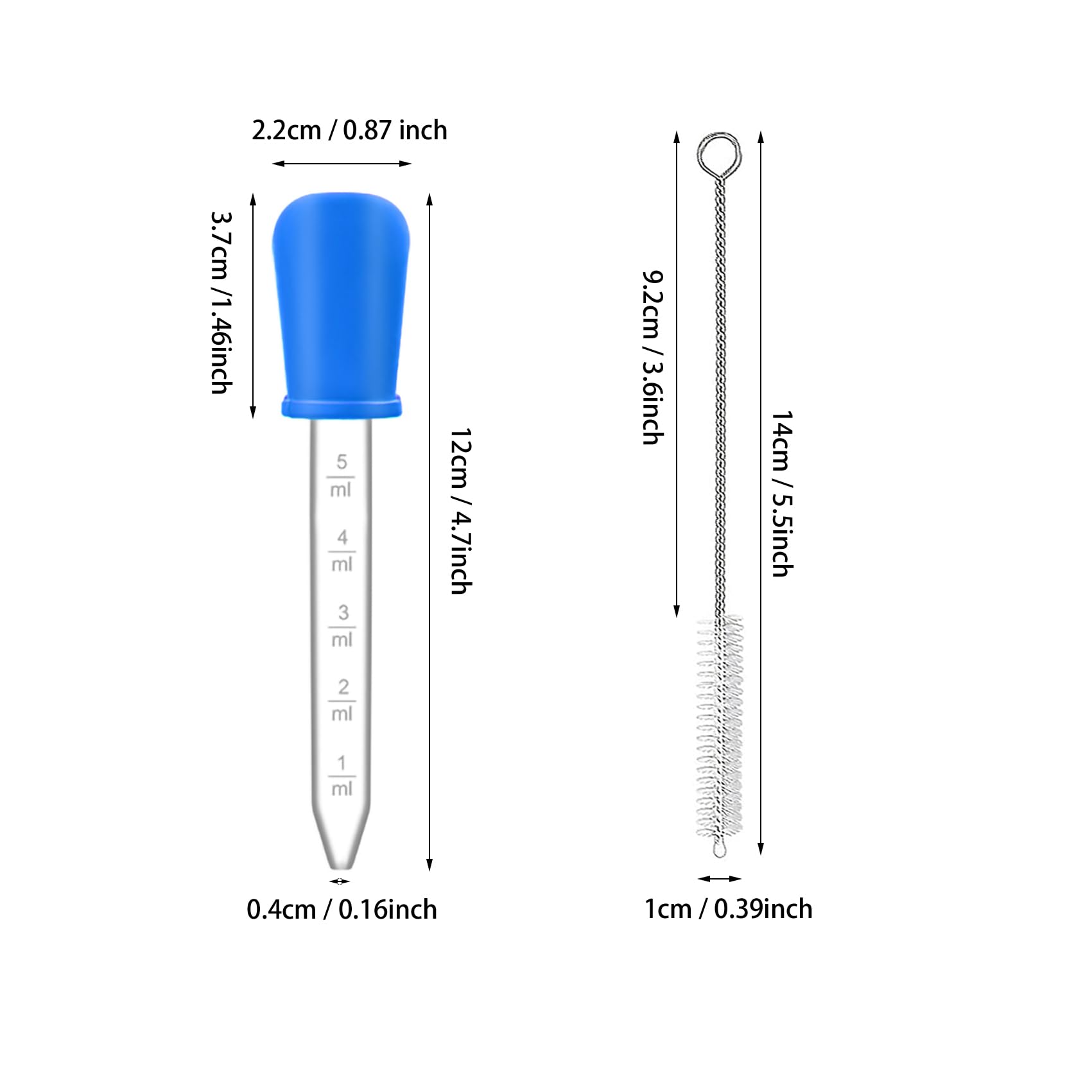 20 PCS Liquid Droppers with 2 Clean Brushes - 5ml Clear Silicone Eye Pipettes Dropper with Bulb Tip for Kids Candy Molds, Gummy Bear, Oil Science, Crafts Projects