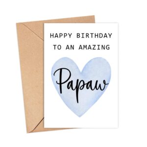 TunlaStore Happy Birthday To An Amazing Papaw Card - Cute Birthday Card For Papaw - Greeting Card - Amazing Papaw Card - Papaw Birthday Gift - Best Papaw Birthday Card - Gift Idea Happy Birthday