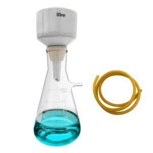 buchner funnel filter flask set with 1000ml filter bottle and 80mm buchner ceramic funnel which used in laboratory