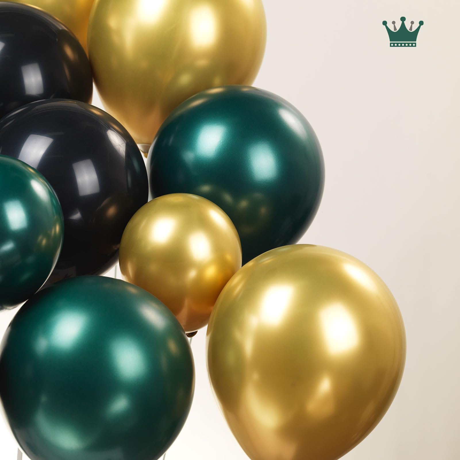 Green and black Gold balloons Garland arch kit 137pcs double stuffed Dark emerald green and chome gold balloons for birthday anniversary graduation 2023 prom party Christmas tree christmas decorations