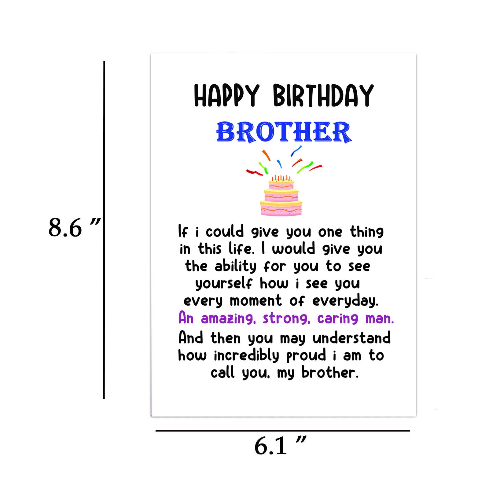 Dapofajo Birthday Card for Brother, Happy Birthday Card for Brother, Love Brother Card, Proud for Brother