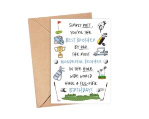 golf birthday card for brother - simply putt you are the best brother card - brother birthday card - golf birthday card - sports lover gift card - fathers day card - birthday gift for golfer