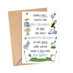 Golf Birthday Card For Brother - Simply Putt You Are The Best Brother Card - Brother Birthday Card - Golf Birthday Card - Sports Lover Gift Card - Fathers Day Card - Birthday Gift For Golfer