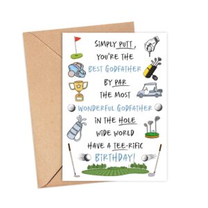 Golf Birthday Card For Godfather - Simply Putt You Are The Best Godfather Card - Godfather Birthday Card - Golf Birthday Card - Sports Lover Gift Card - Fathers Day Card - Birthday Gift For Golfer