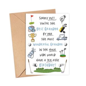 Golf Birthday Card For Grandpa - Simply Putt You Are The Best Grandpa Card - Grandpa Birthday Card - Golf Birthday Card - Sports Lover Gift Card - Fathers Day Card - Birthday Gift For Golfer