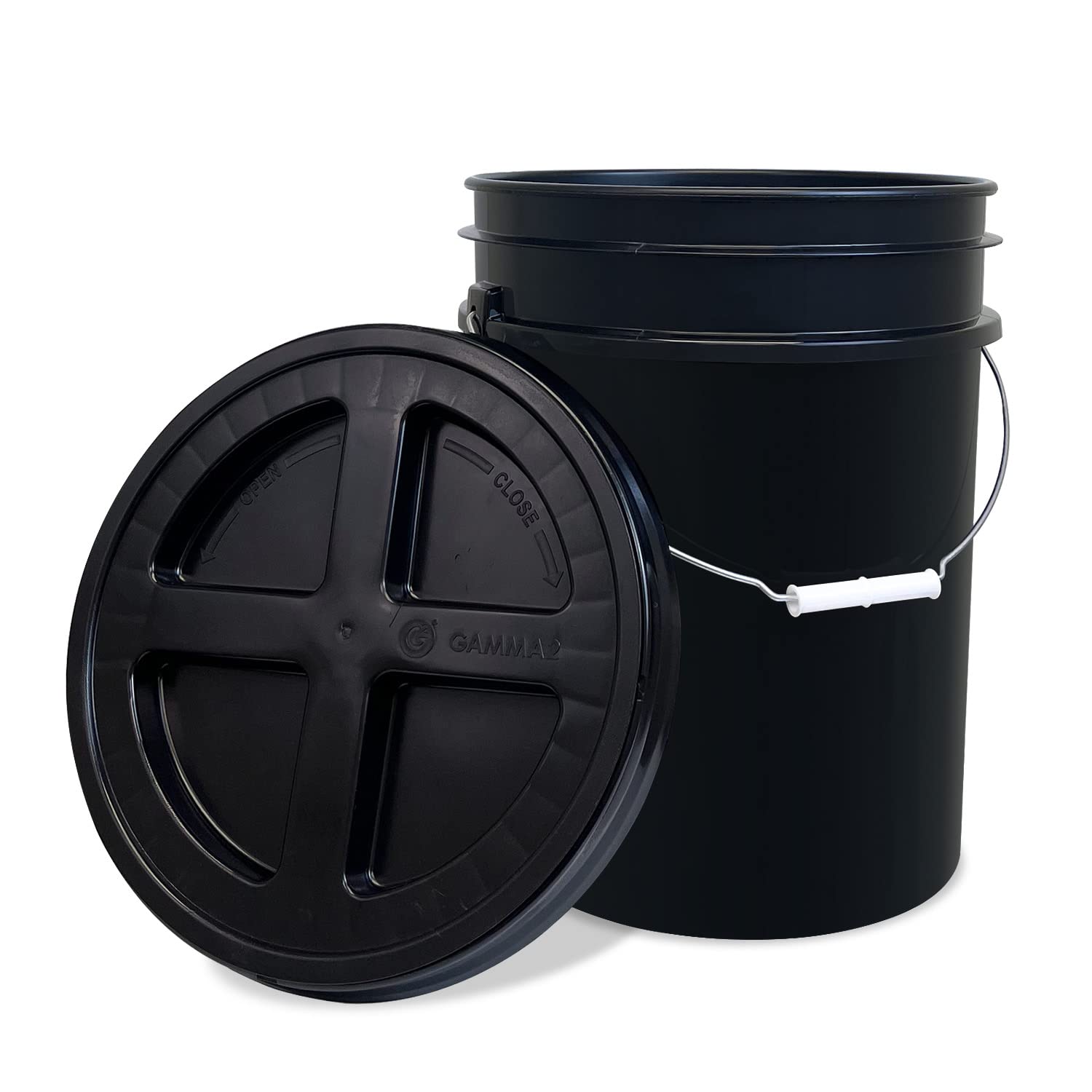 5 Gallon Bucket with Gamma Seal Screw on Airtight Lid, Food Grade Storage, Premium HPDE Plastic, BPA Free, Durable 90 Mil All Purpose Pail, Made in USA. 1 Count