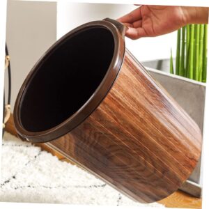 CHILDWEET Imitation Grain Trash Can with Pressing for Kitchen Home Office Decorative Garbage Container