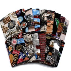 10 Fat Quarters Assorted Trains Locomotive Engine Railway Railroads Tracks Trains Signs Engineer Transportation Fat Quarter Bundle