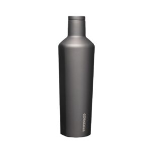 corkcicle classic canteen insulated tumbler, ceramic slate, 25 oz – reusable water bottle keeps beverages cold for 25 hours & hot 12 hours – cupholder friendly tumbler with screw-on cap