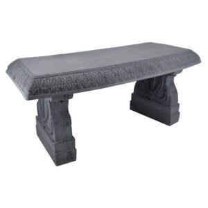 arcadia garden products be02 fiberclay garden, outdoor bench, patio seating for front porch park outside furniture decor, gray