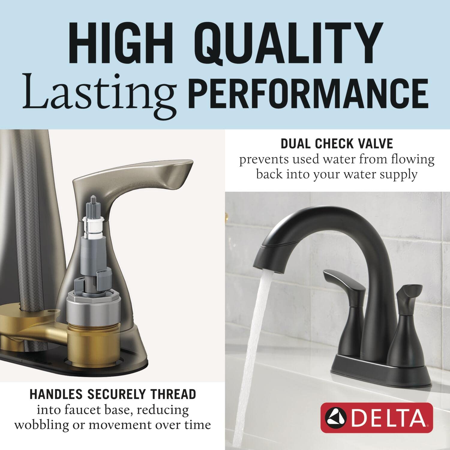 Delta Faucet Broadmoor Pull Down Bathroom Faucet Black, Bathroom Pull Out Faucet, Bathroom Sink Faucet with Pull Down Sprayer, Centerset Bathroom Faucet with Magnetic Docking, Matte Black 25765LF-BLPD