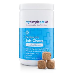 mysimplepetlab dog probiotics | healthy pet chews with probiotics for dogs | 5 strain probiotic blend to support normal digestive health | probiotic for dog soft chews