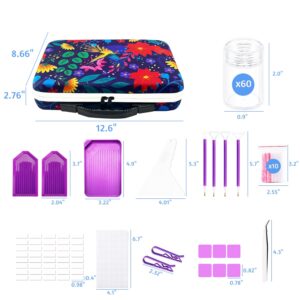 LIRUNQIU Diamond Painting Storage Containers, 60 Slots Diamond Art Accessories and Tools Kits Storage Box(Purple)