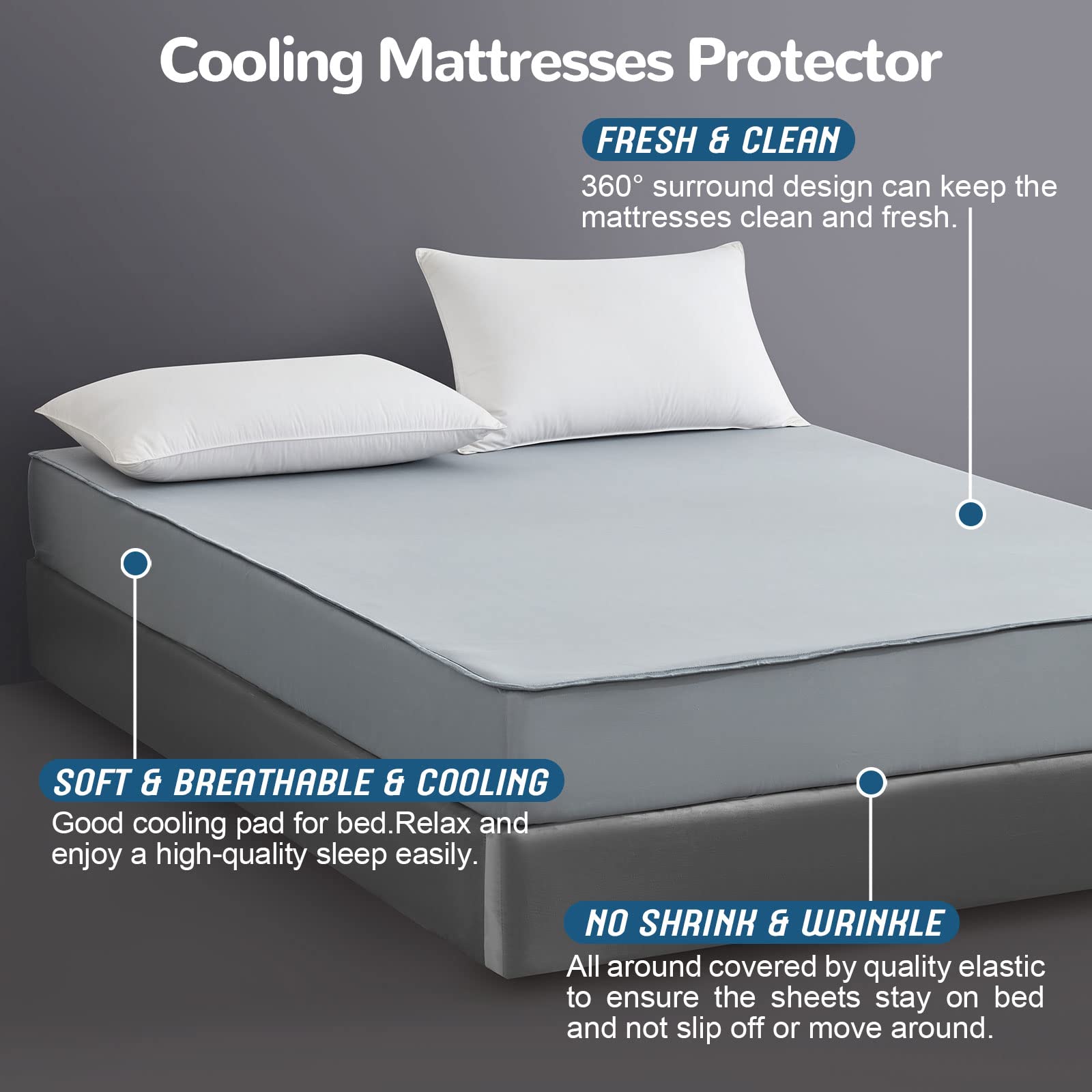 Ailemei Direct Cooling Blanket Throw Size and Cooling Mattress Pad Twin Size Bundle