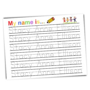 personalized name tracing worksheets: handwriting practice