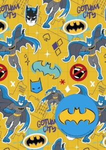 batman 2 sheets of gift wrap and 2 gift tags