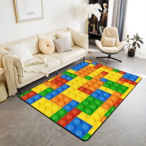 jejeloiu building blocks decorative carpet area rug 5'x7' kids boys girls colorful geometric living room rugs for bedroom area rug 5'x7' carpet kitchen