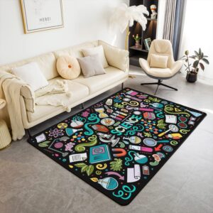 science rugs for living room bedroom,graffiti rug for living room bedroom, washable floor rug carpets entryway rug bedroom playing room decoration for kitchen bedroom living room indoor