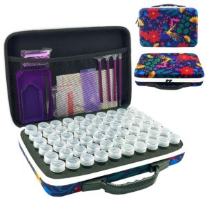 LIRUNQIU Diamond Painting Storage Containers, 60 Slots Diamond Art Accessories and Tools Kits Storage Box(Purple)