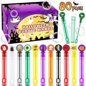 hinzer 80 pack halloween party favors mini bubble wands halloween toys gift for kids halloween treats non candy goodie bag fillers pinata stuffers classroom prizes bubble maker toys for boy girl kid