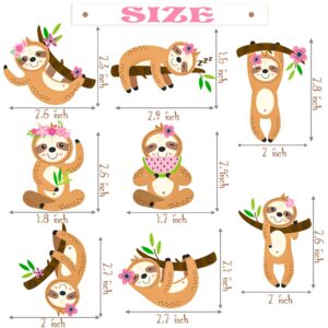 24pcs Sloth Cupcake Toppers Decorations Sloth Birthday Party Supplies Sloth Party Decorations for Kids Girls Sloth Theme Cute Animal Theme Birthday Party Wedding Baby Shower Supplies