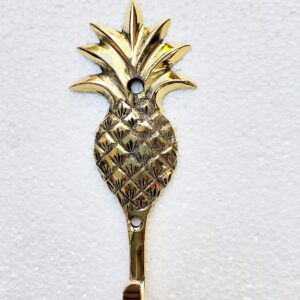 Brass Pineapple Decorative Wall Mount Hooks Set of 2 Pieces Sculpture Unique A Excellent Item for Home | Office | Restaurant Decorative Item Statue Coat Hook by INDIAART12, Height - 12 cm