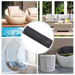 PATIKIL Wicker Repair Kit, Flat Synthetic Rattan Fix Kit Plastic Patio Chair Replacement DIY Set for Wicker Furniture Rattan Chair Sofa, Deep Black